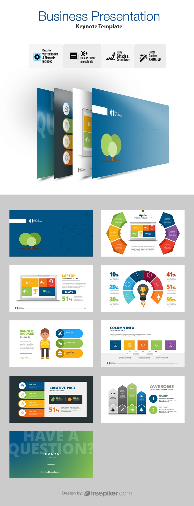 Freepiker Infographic Keynote Presentation Template
