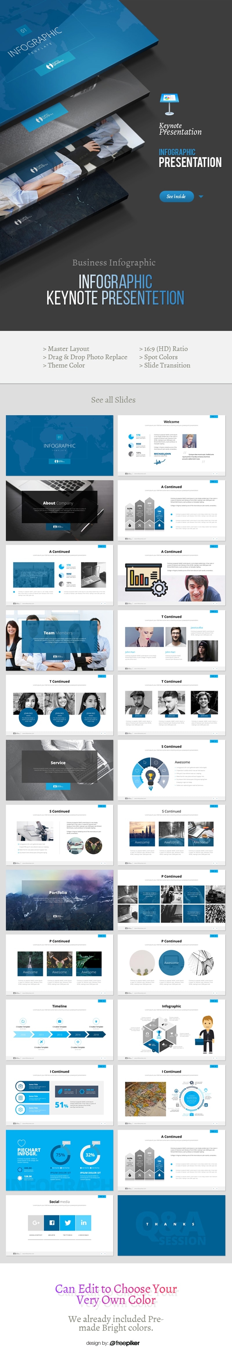 Freepiker Infographic Keynote Template