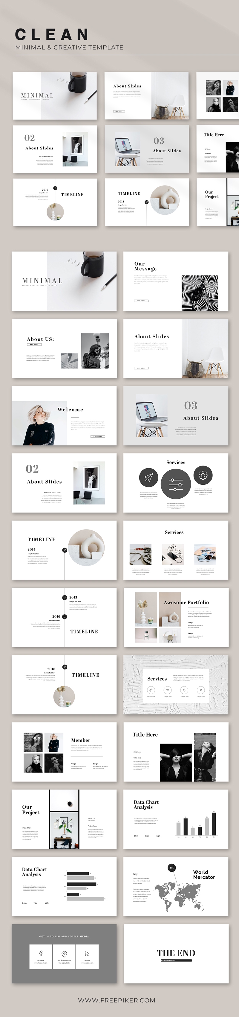 Freepiker Minimal Google Slide Presentation