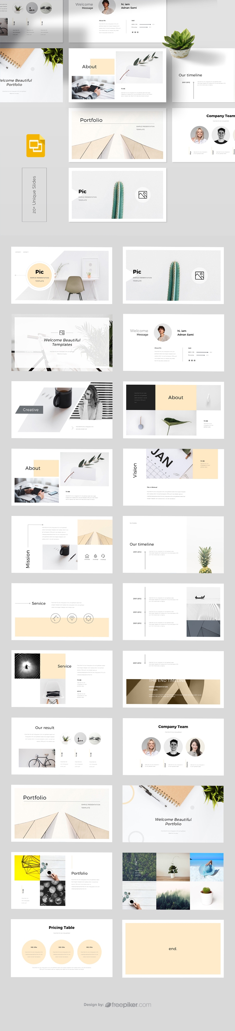 Freepiker Portfolio Google Slide Template