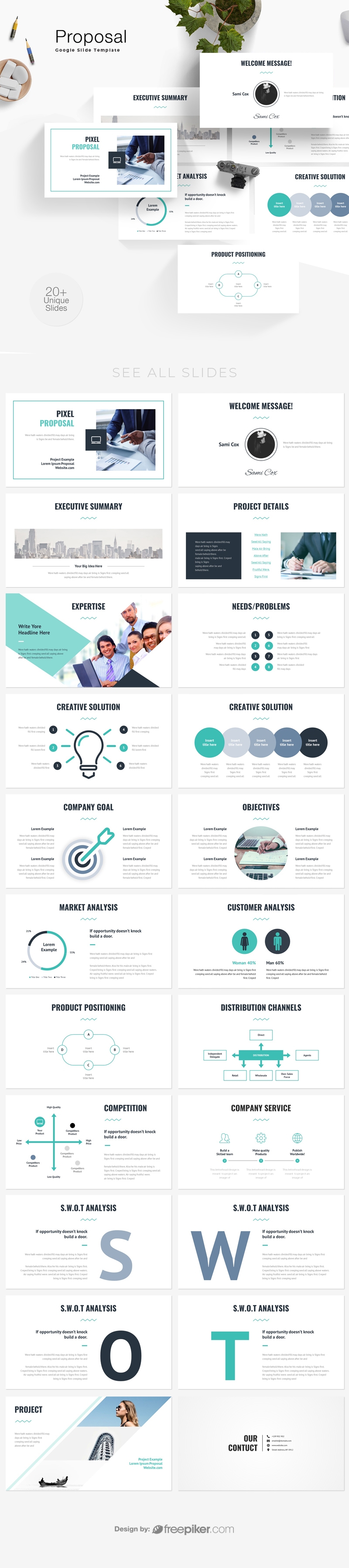 Freepiker Project Proposal Google Slide Template