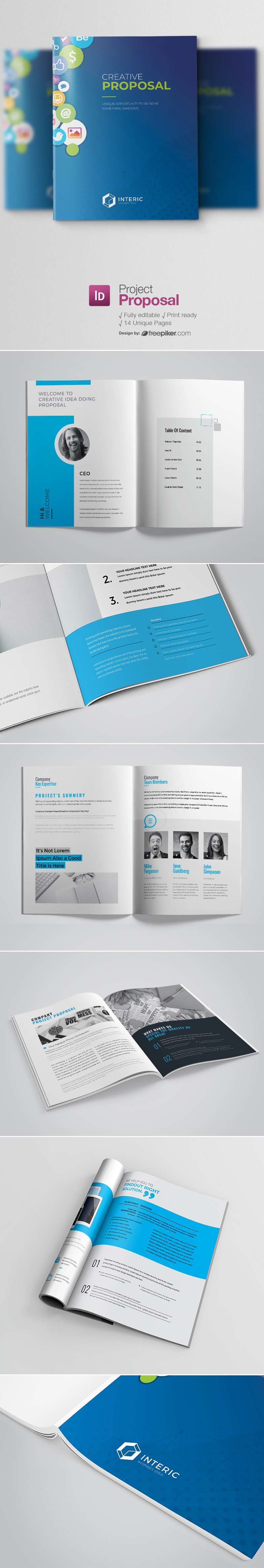 Freepiker Social Media Project Proposal With Social Icons