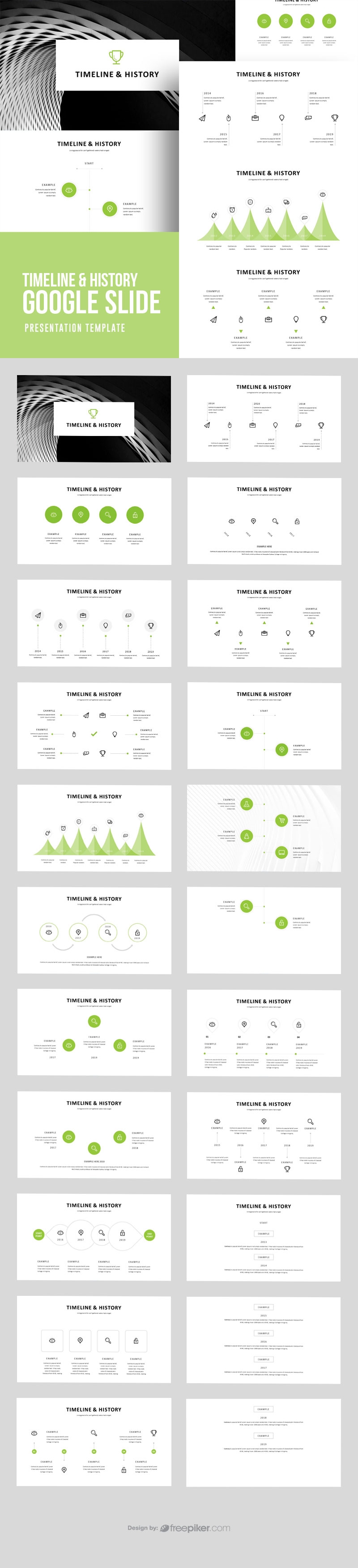 Freepiker Timeline History Google Slide Template